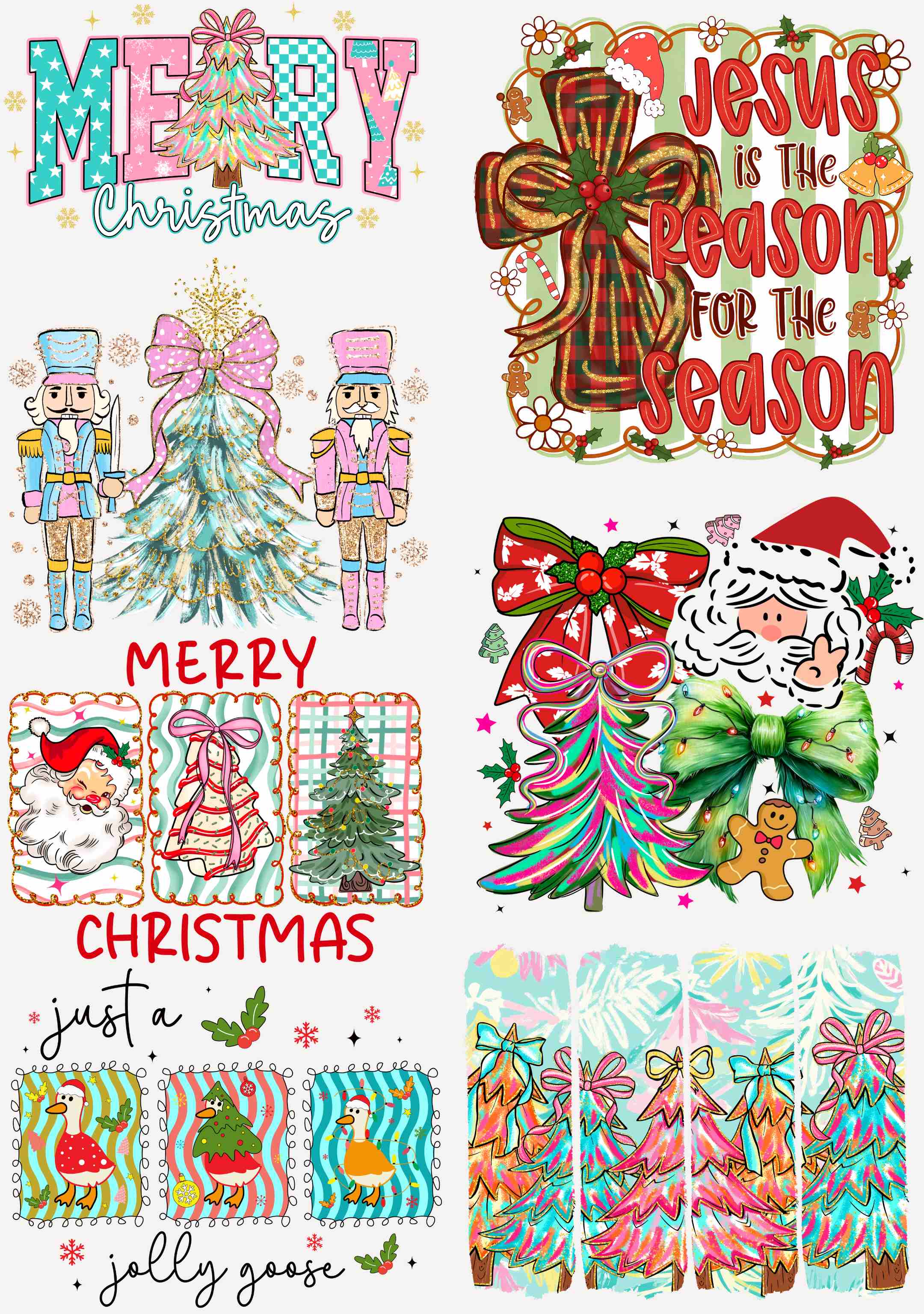 PREPPY CHRISTMAS 2 PREMADE GANG SHEET 22.5"X32 – Dazzling Darlings Boutique
